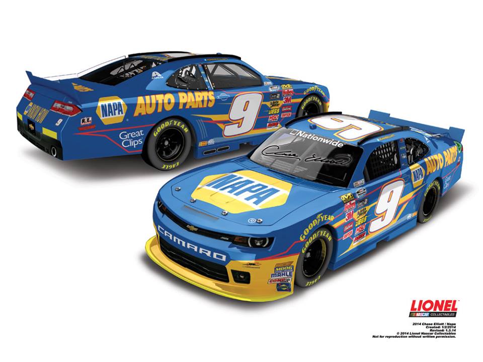 NAPA To Sponsor Chase Elliott Full Time In Nationwide Series #9 Car For ...